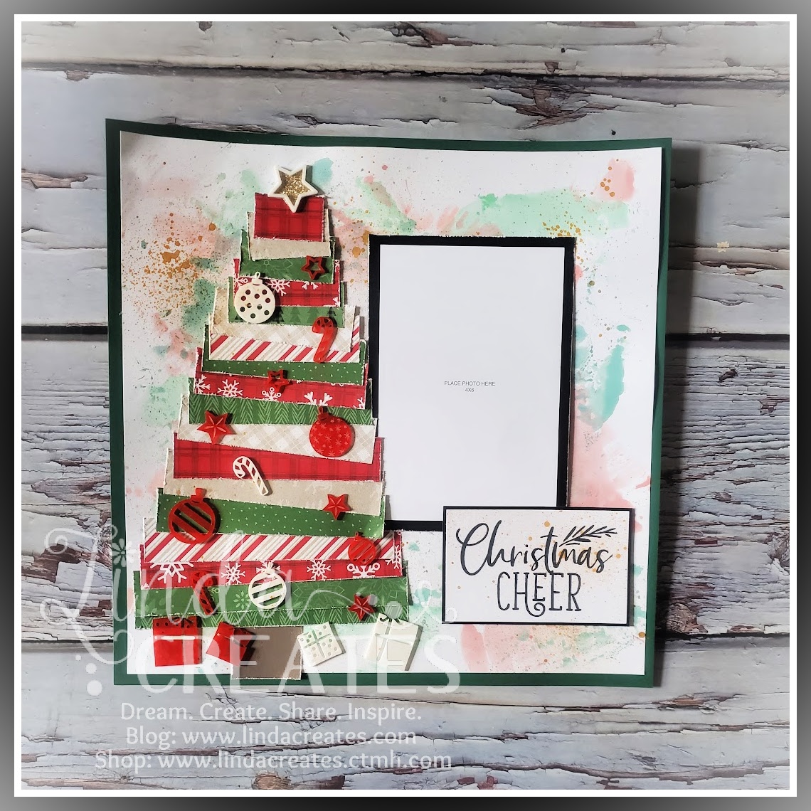 Christmas Tree Scrapbook Page - Linda Creates